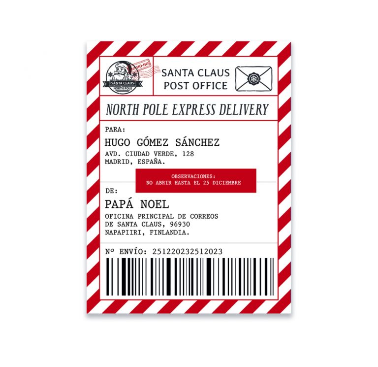 Pegatina envío - Papá Noel - Mildri